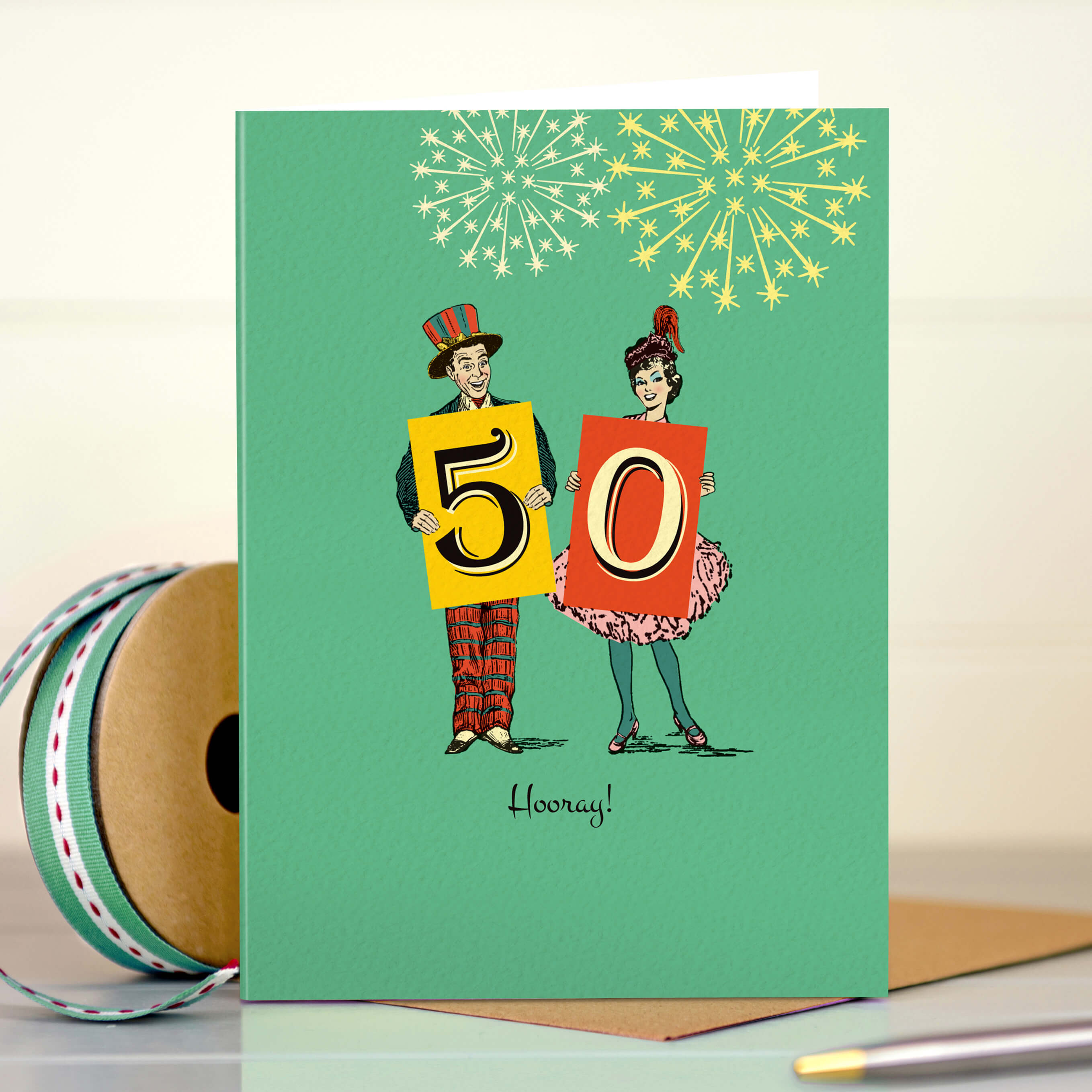 50th Milestone Birthday Card - 50 Hooray! – The Typecast Gallery