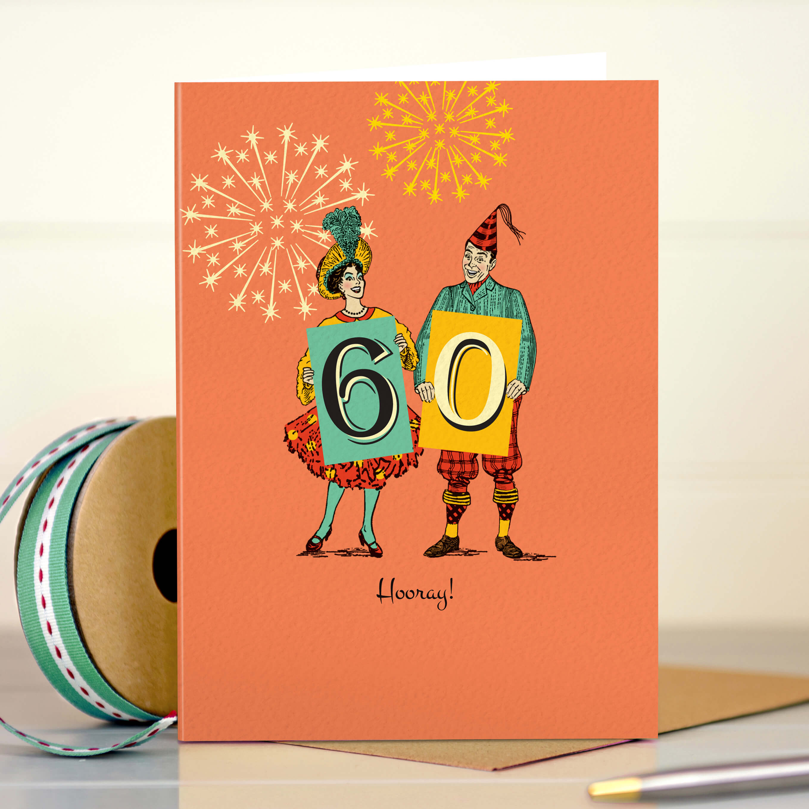 60th Milestone Birthday Card - 60 Hooray! – The Typecast Gallery
