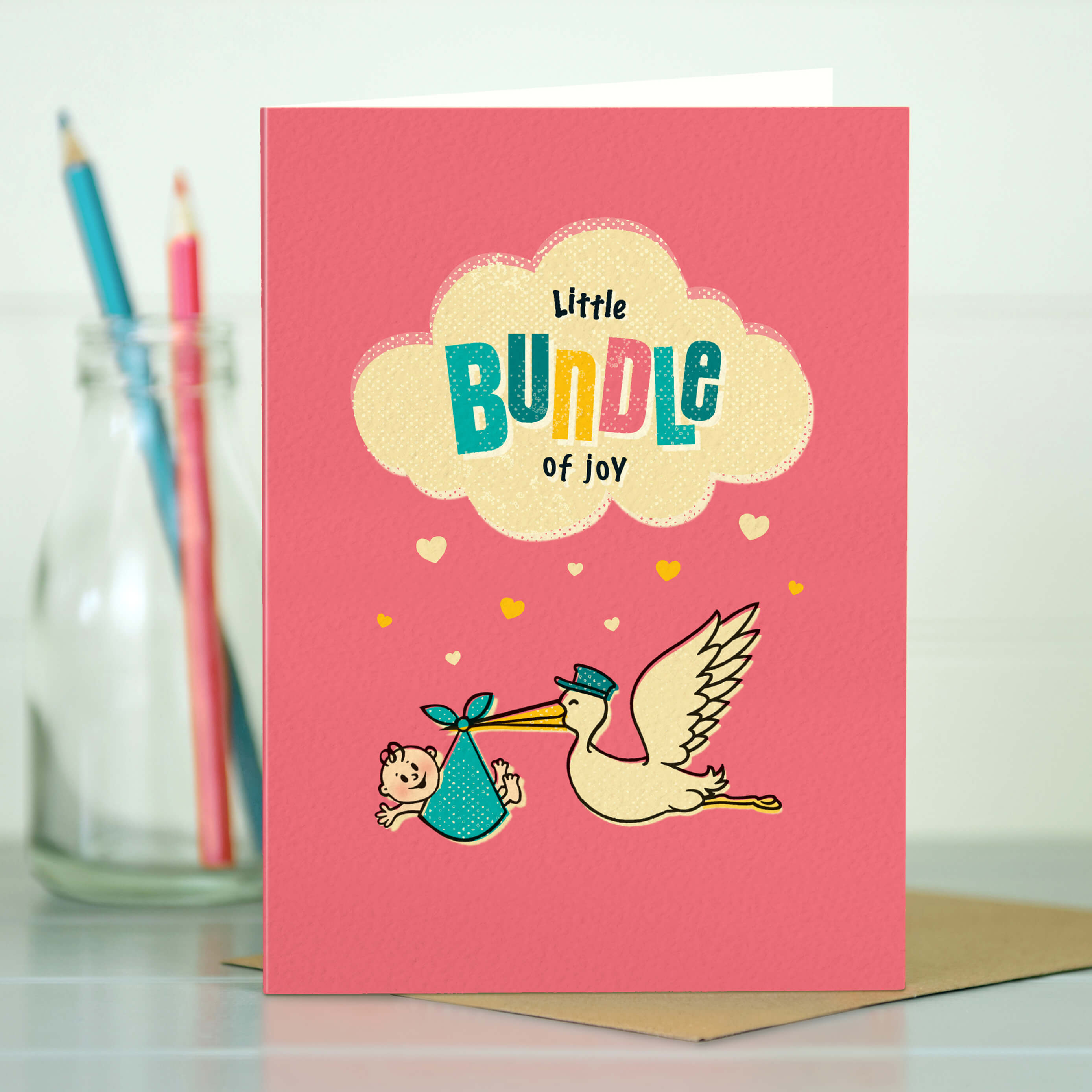 New Baby Girl Card - Little Bundle Of Joy – The Typecast Gallery