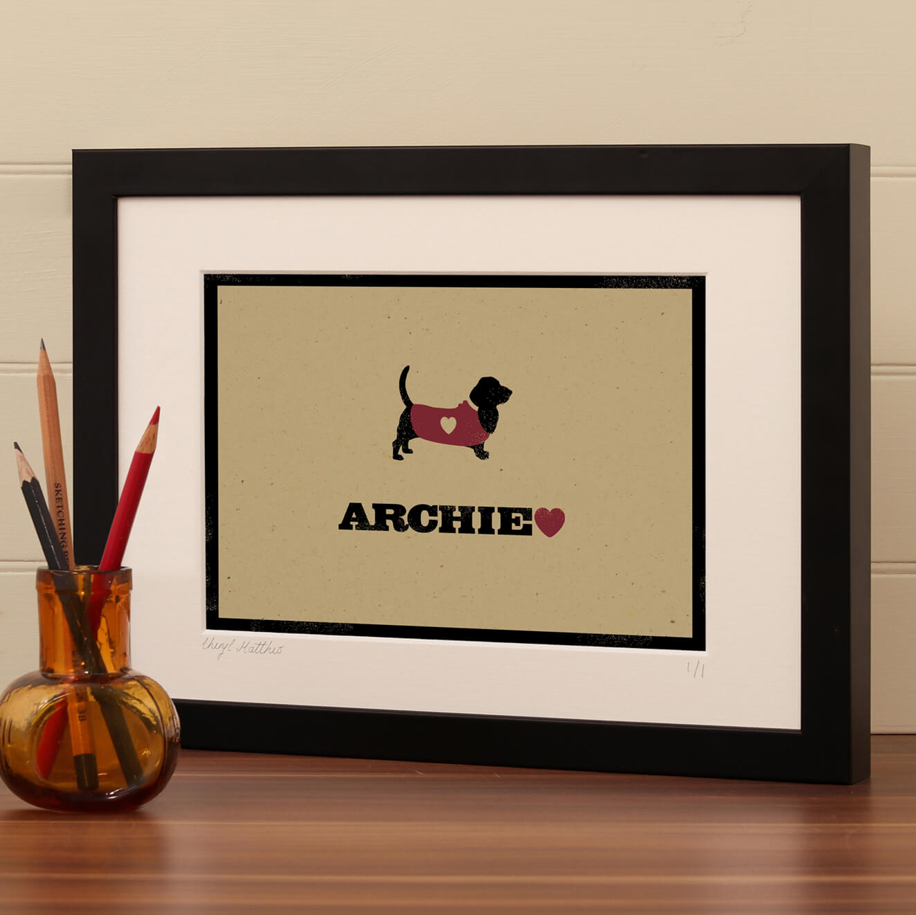 Personalised Basset Hound Print For One Or Two Dogs – The Typecast Gallery