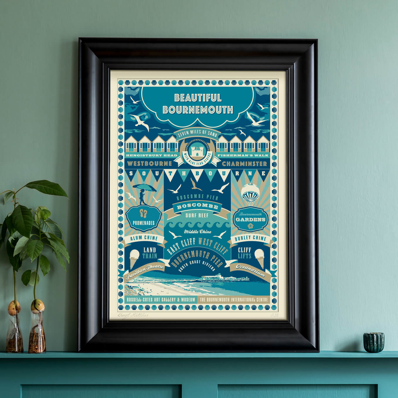 Bournemouth Art Print - A Dorset Gift – The Typecast Gallery