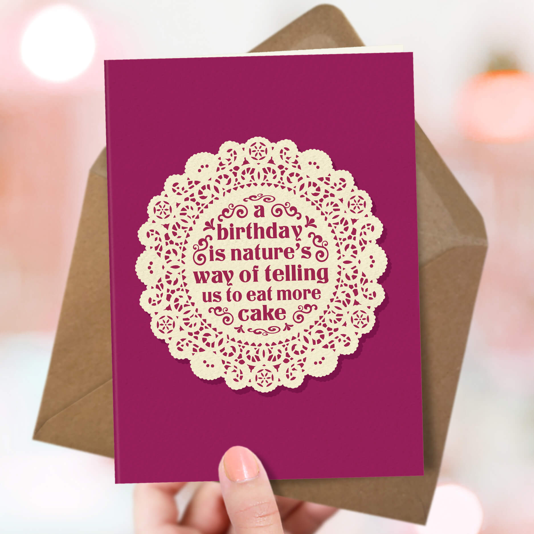 Funny Birthday Card - Eat More Cake – The Typecast Gallery