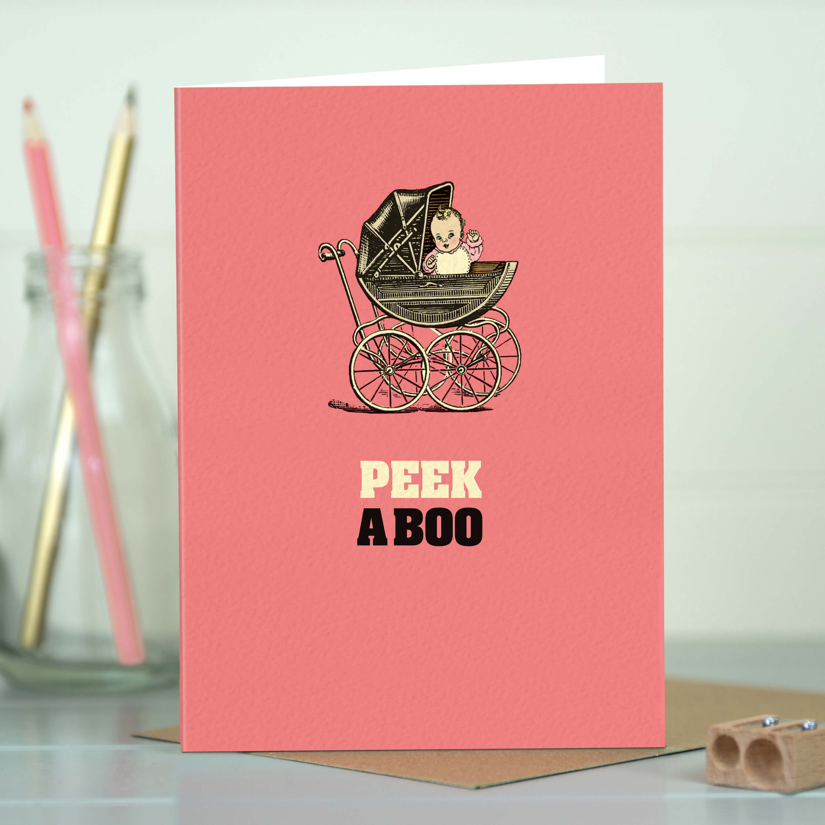 Cute New Baby Girl Card - Peek A Boo – The Typecast Gallery