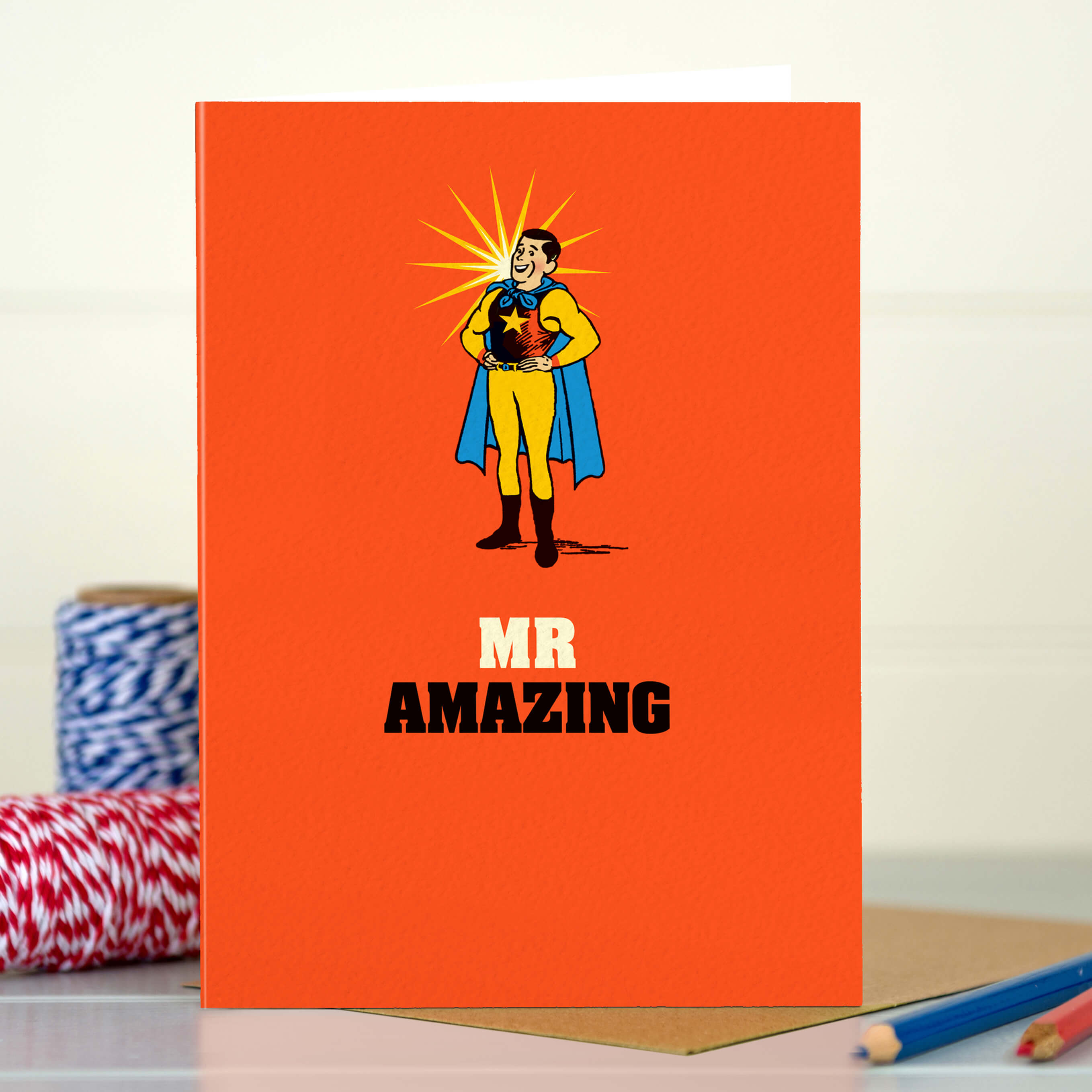 Funny Superhero Card - Mr Amazing – The Typecast Gallery