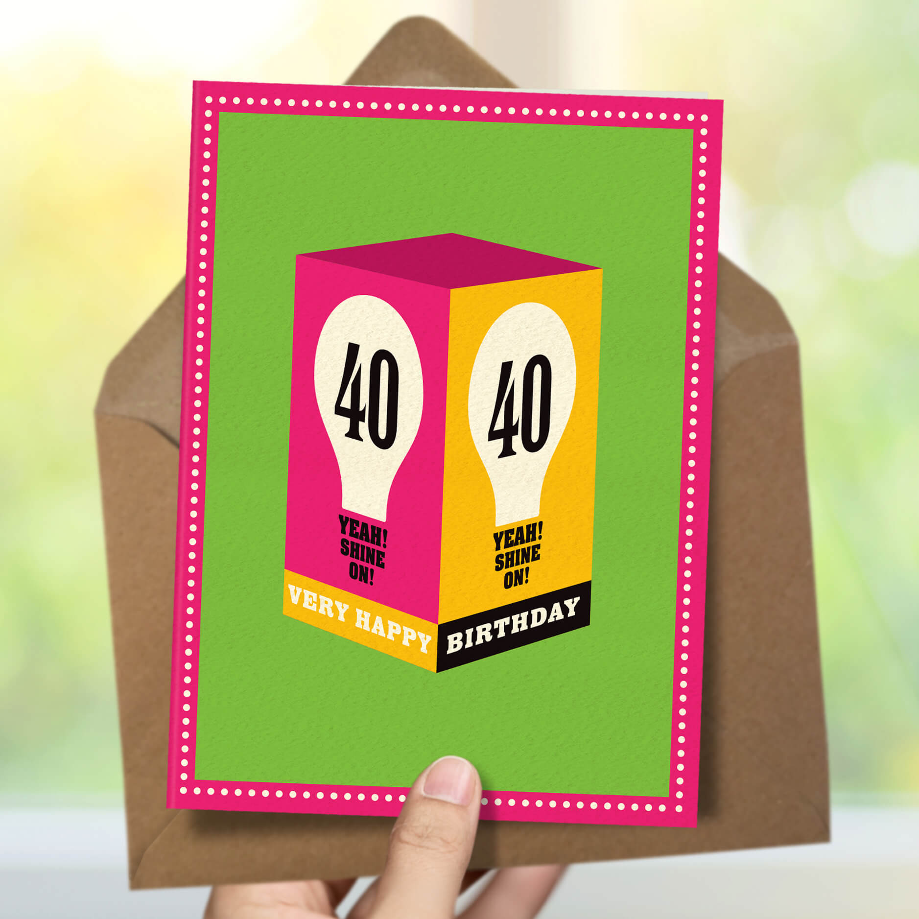 40th birthday card - 40 shine on – The Typecast Gallery