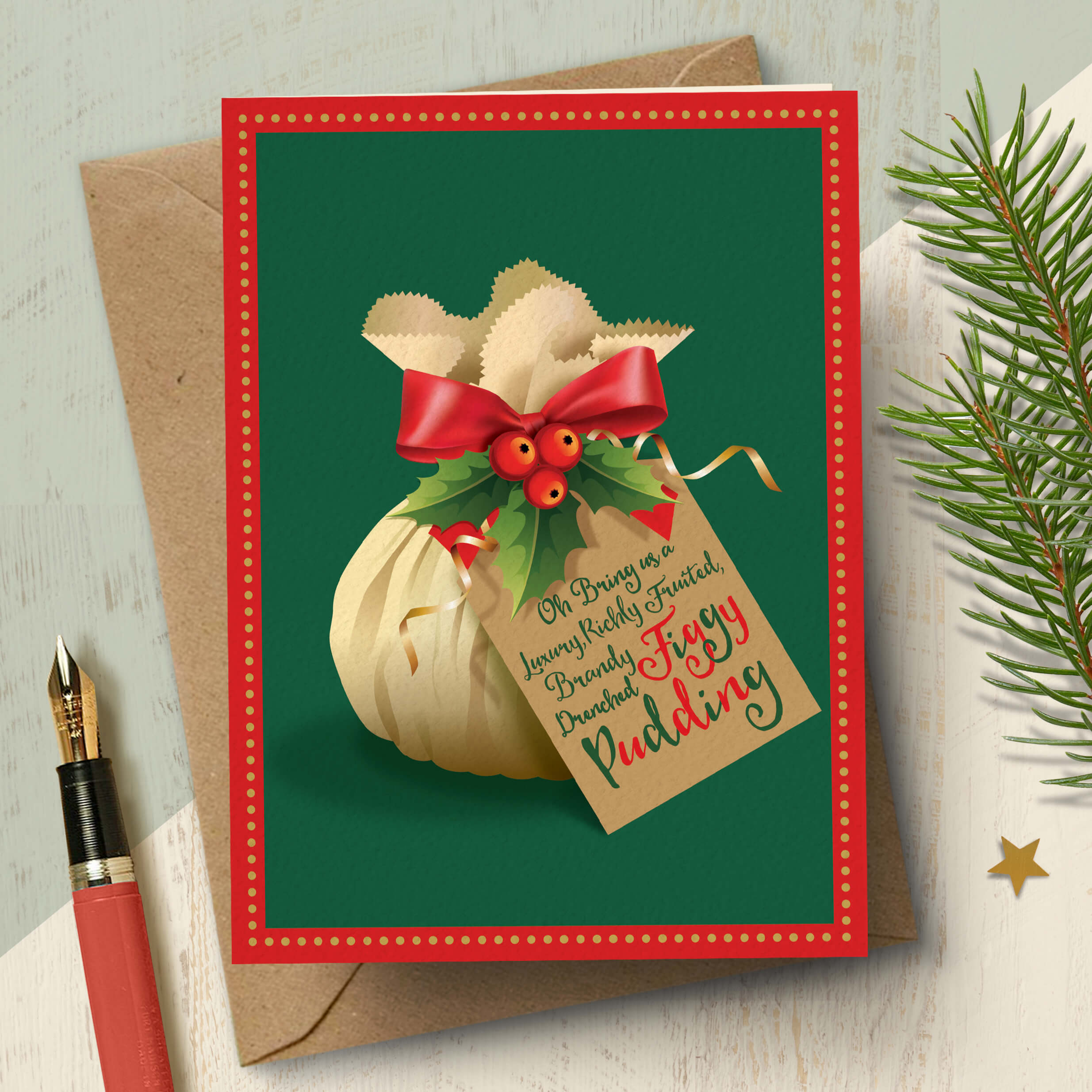 Christmas Pudding Christmas Card – The Typecast Gallery