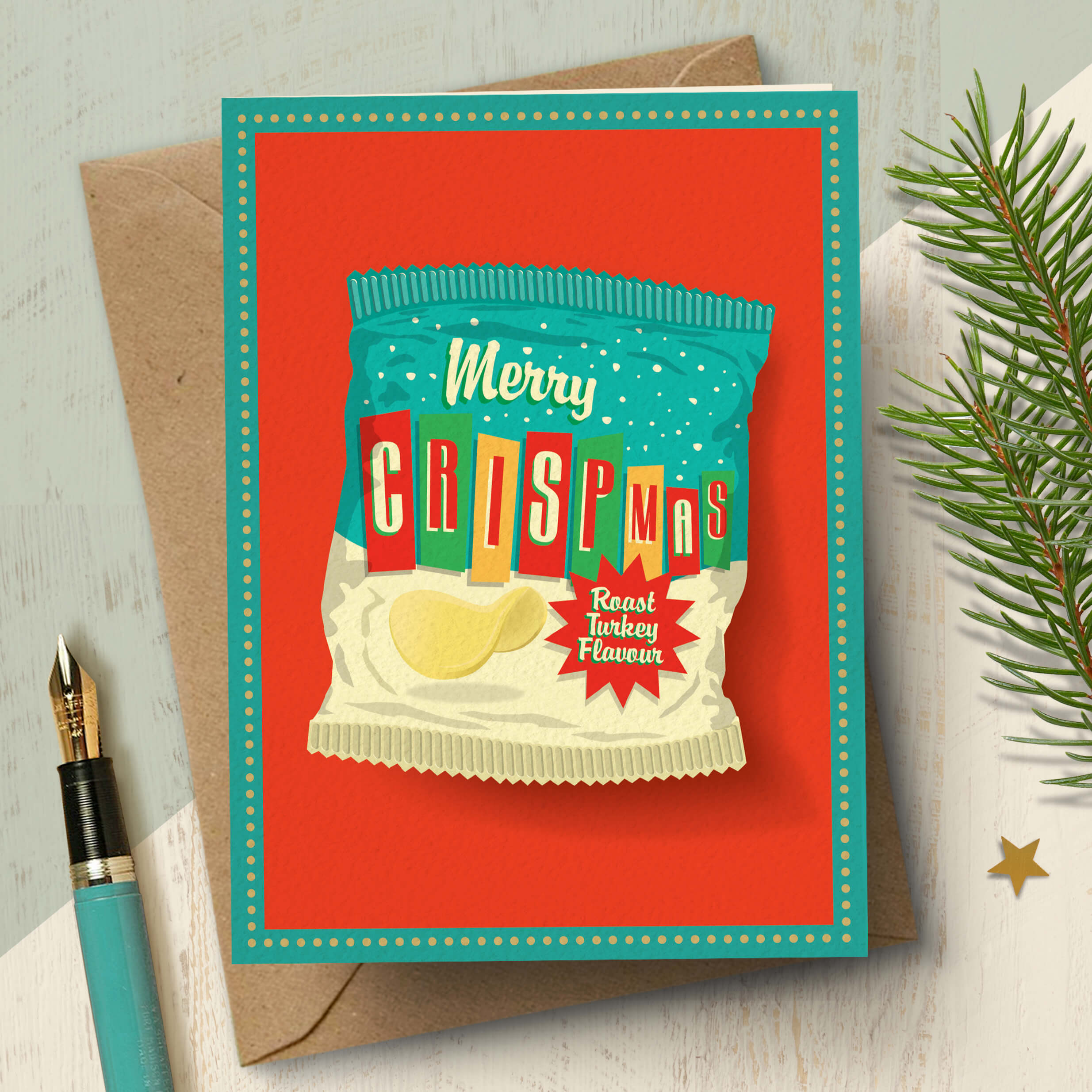 Festive Crisps Christmas Card – The Typecast Gallery