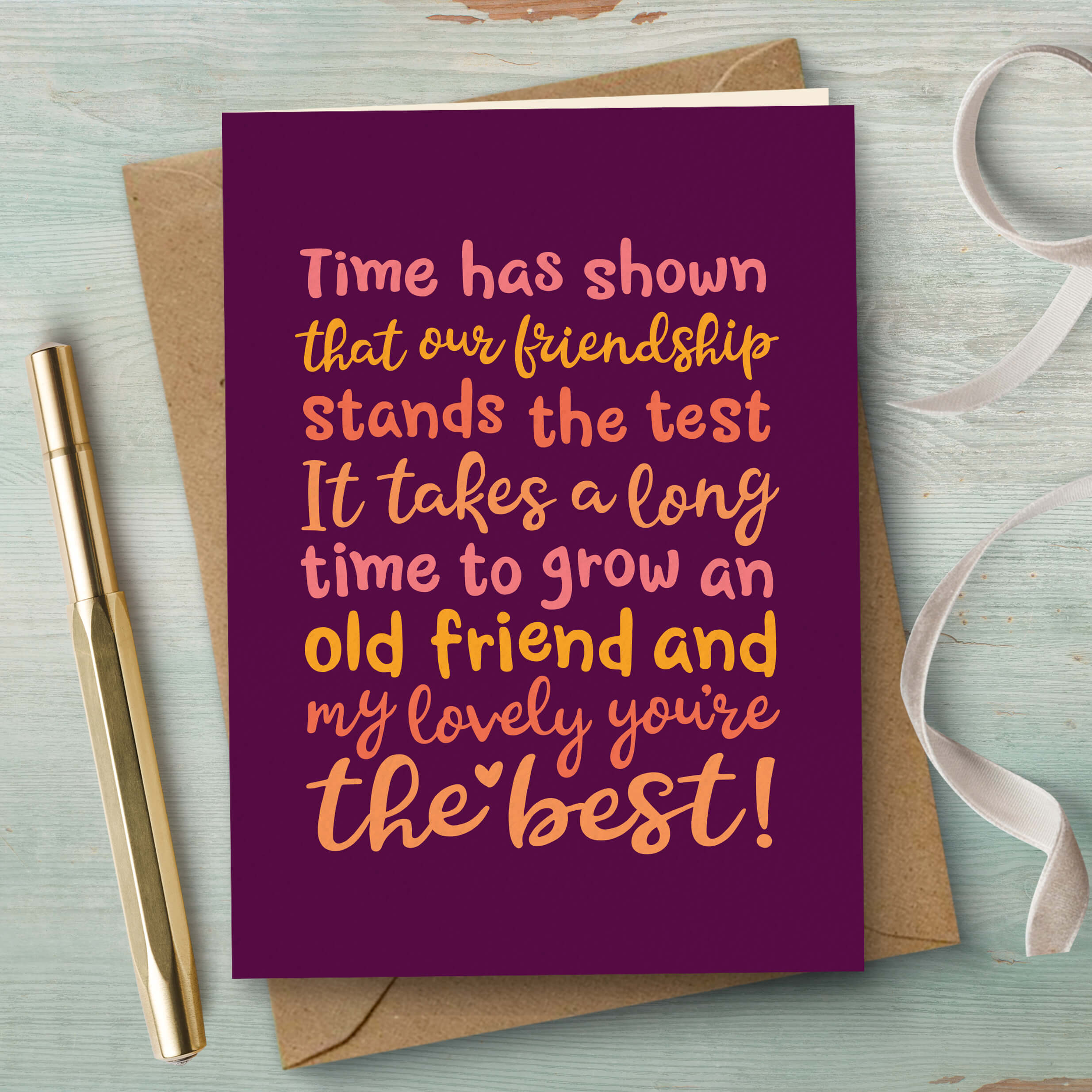 Best Friend Friendship Card - You're The Best! – The Typecast Gallery