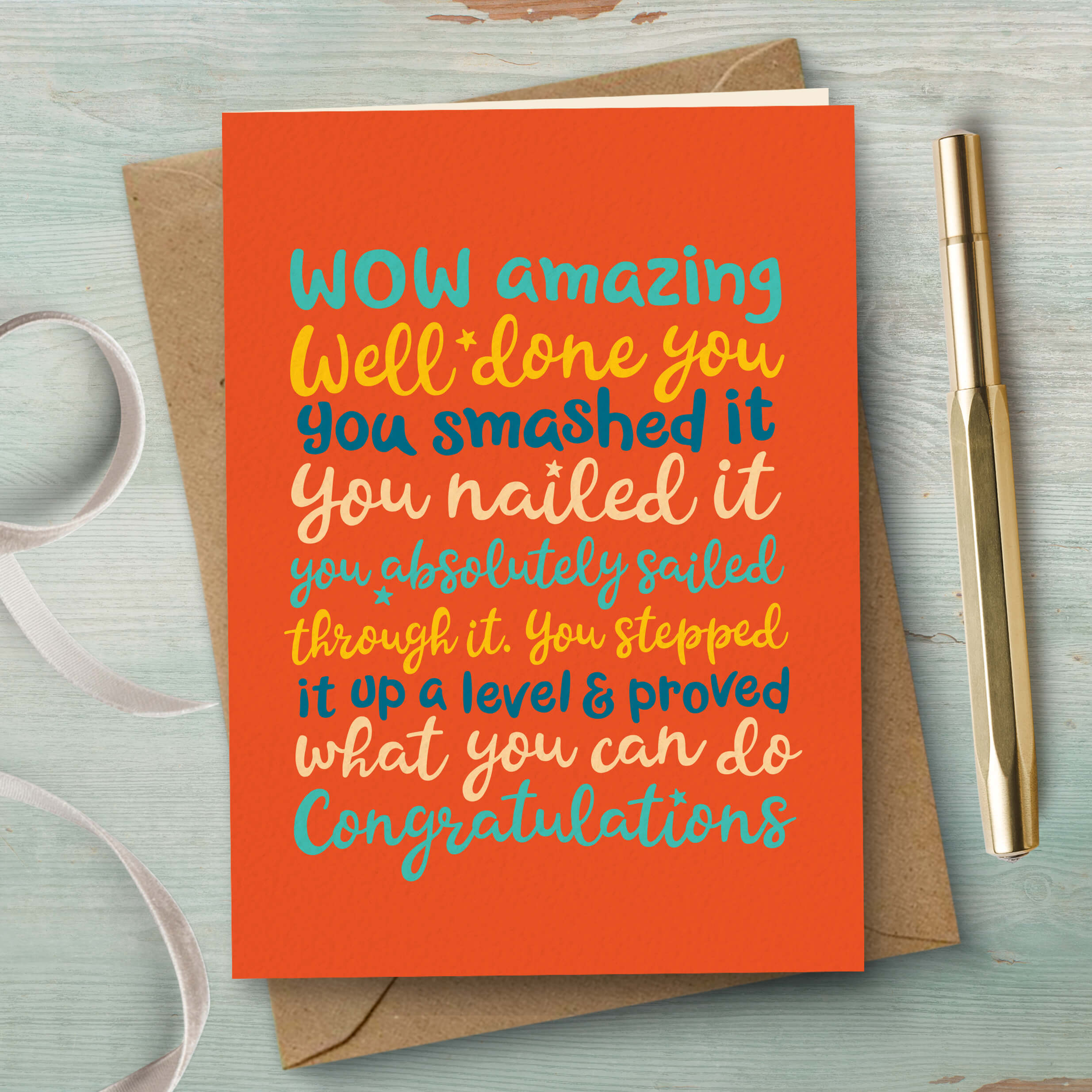Fun Congratulations Card - Well Done You – The Typecast Gallery